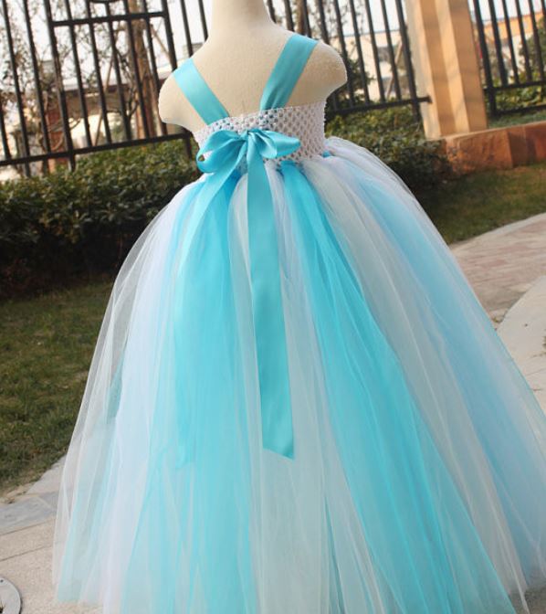 Fancy Blue Dress-tutu Tulle Dress For Little Flower Girls-light Blue ...