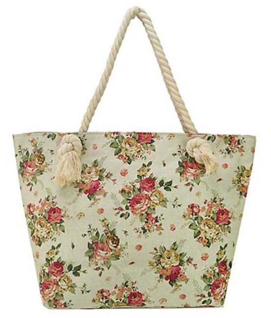 Canvas And Floral Print Design - Women's Bag on Luulla