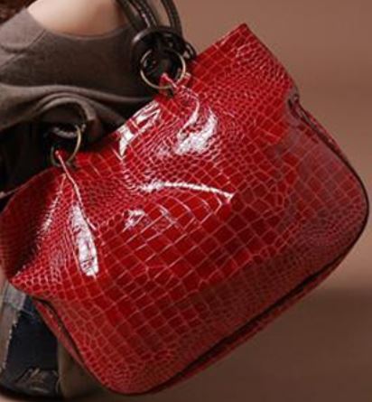 Brown Square Design Pattern Bag For Women-khaki Patent Leather Bag on ...