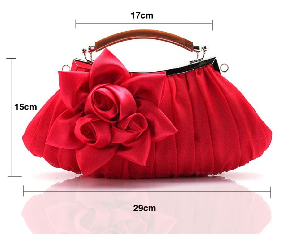White Bridal Clutch-elegant, Eye Catching Luxurious Handle Rose Bag ...